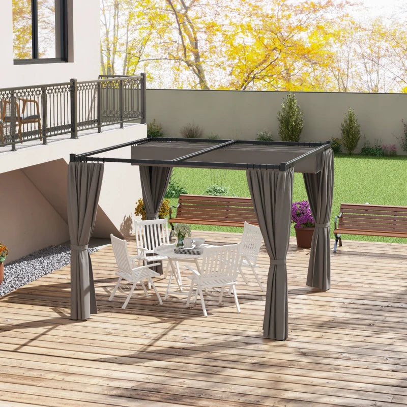 Outsunny 3 x 3m Moving Canopy Metal Pergola – Pristine Pergolas